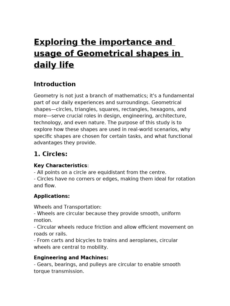 Geometrical Shapes in Daily Life Assignment | PDF | Shape | Rectangle