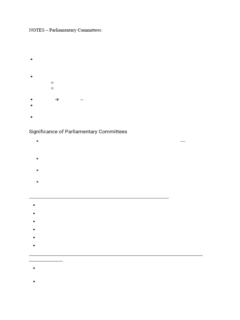 NOTES - 11B - M4 - Parliamentary Committees | PDF