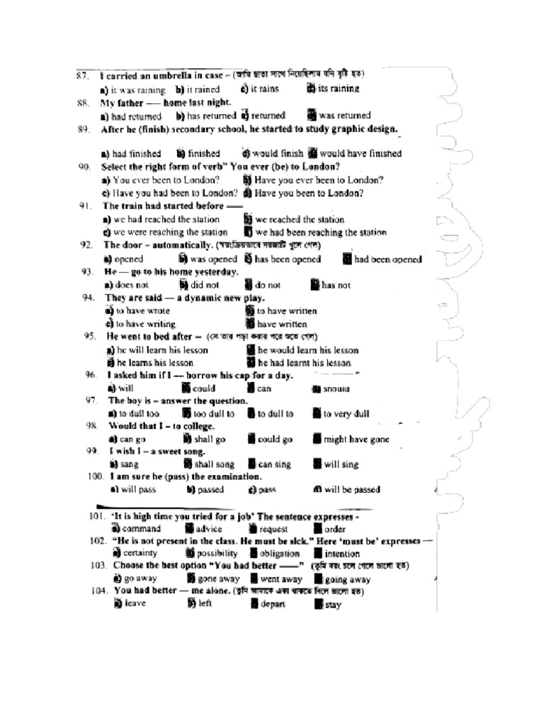 Right Form of Verb (Exercise2) | PDF