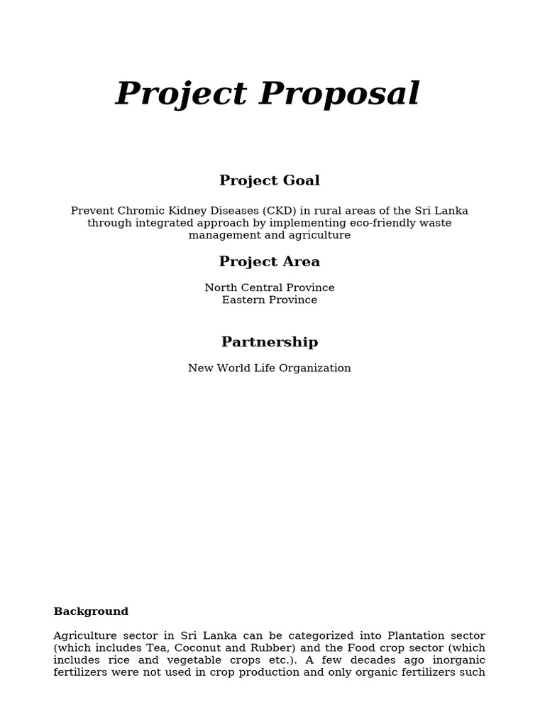 Project Proposal CKD R-1 | PDF | Fertilizer | Chronic Kidney Disease