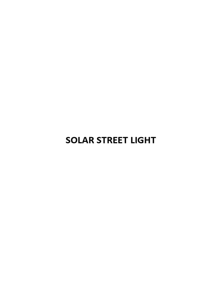 Solar Street Light | PDF