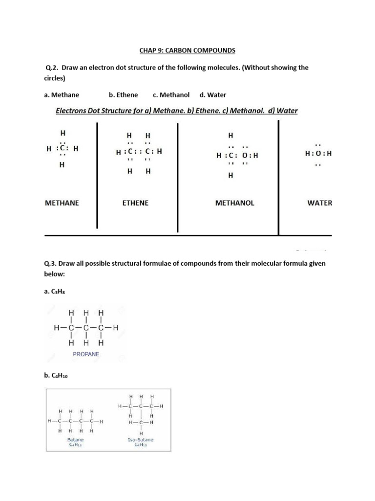 Carbon Compounds: Structures & Reactions | PDF | Alkene | Hydrocarbons