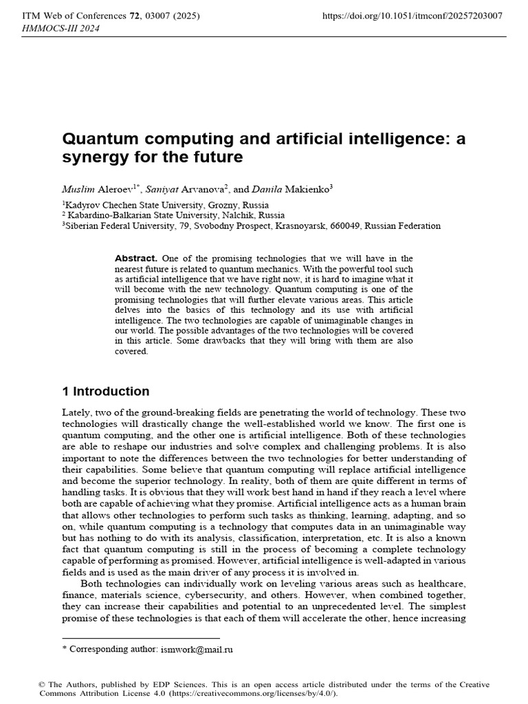 Quantum AI Project Overview | PDF | Quantum Computing | Computing