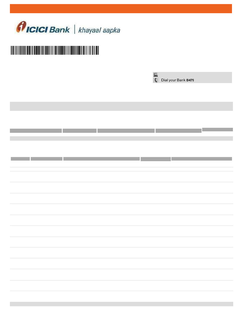 ICICI Bank Savings Account Statement | PDF | Money | Financial Technology