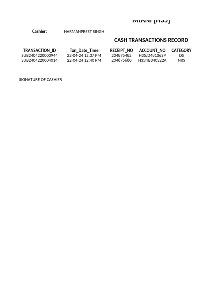 Transactions Record 22-04-2024.Xlsx 2 | PDF