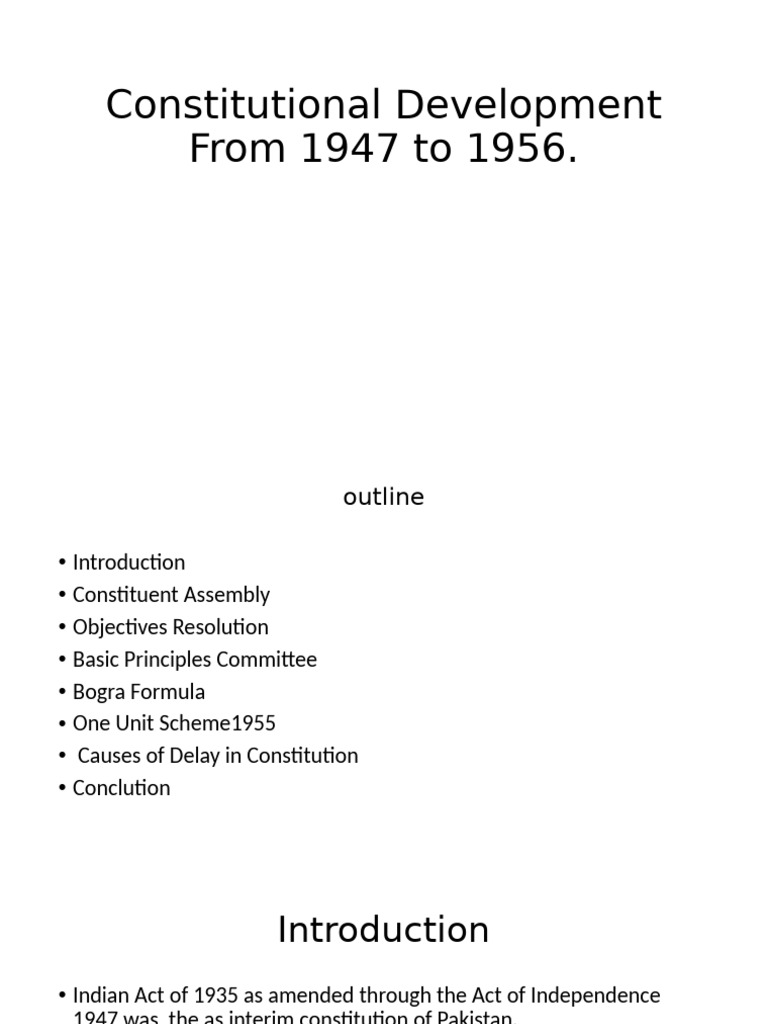 Pakistan's Constitutional Evolution 1947-1956 | PDF | Government ...