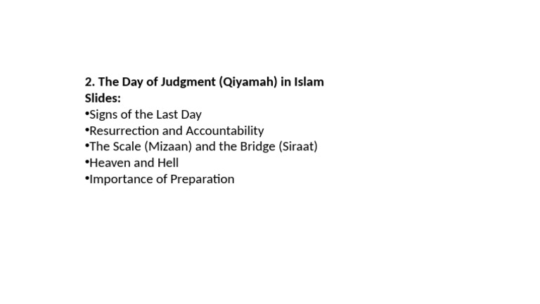 The Day of Judgment (Qiyamah) in Islam | PDF