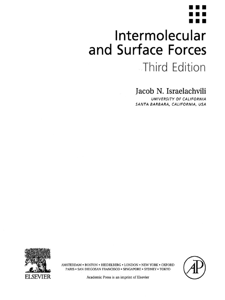 Intermolecular and Surface Forces Guide | PDF | Intermolecular Force ...