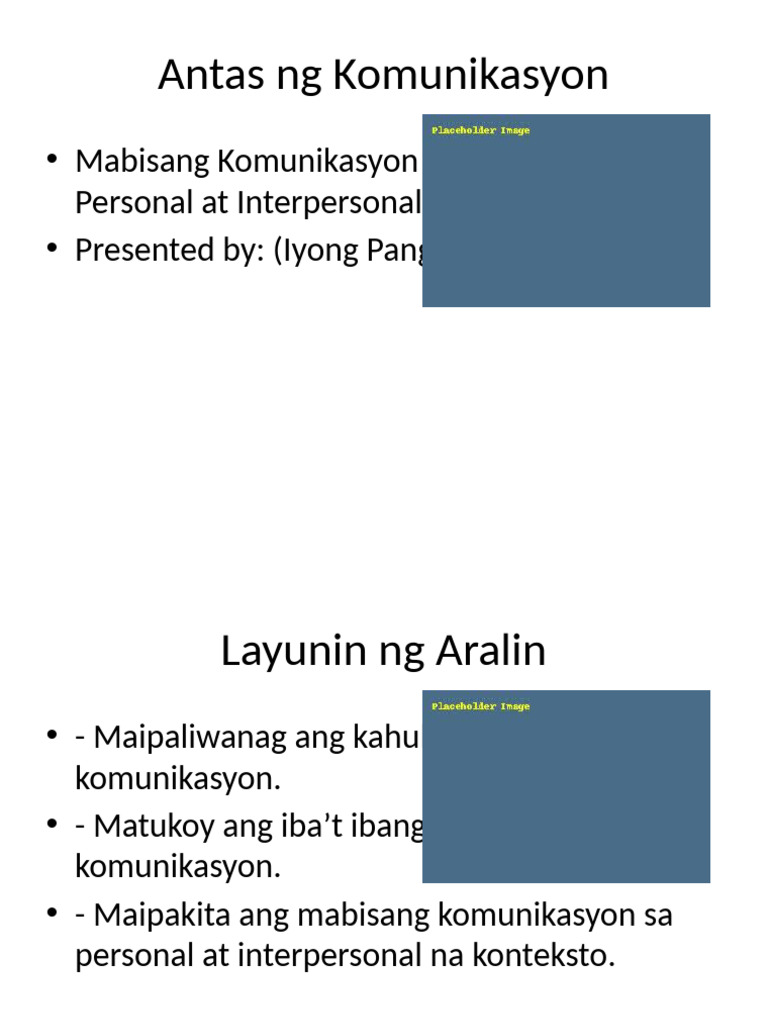 Antas NG Komunikasyon PPT With Images | PDF