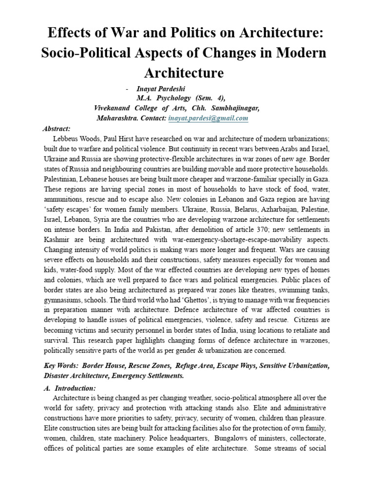 Effects of War and Politics On Architecture Socio Political Aspects of ...