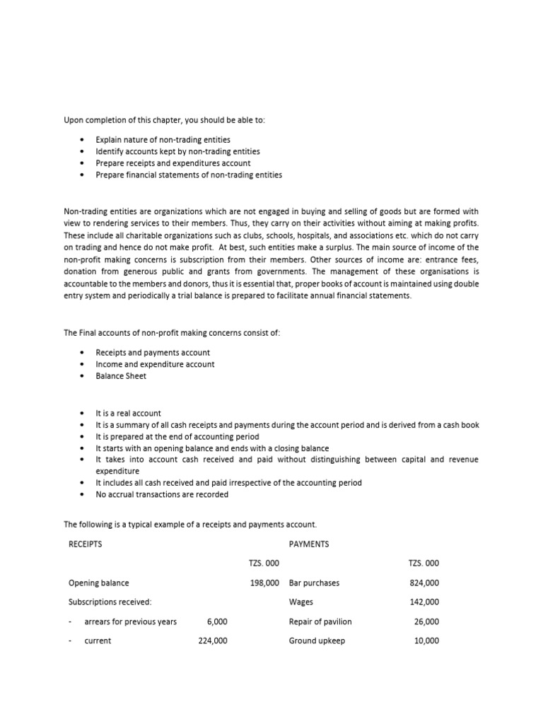 Accounting For Non Trading | PDF | Expense | Debits And Credits
