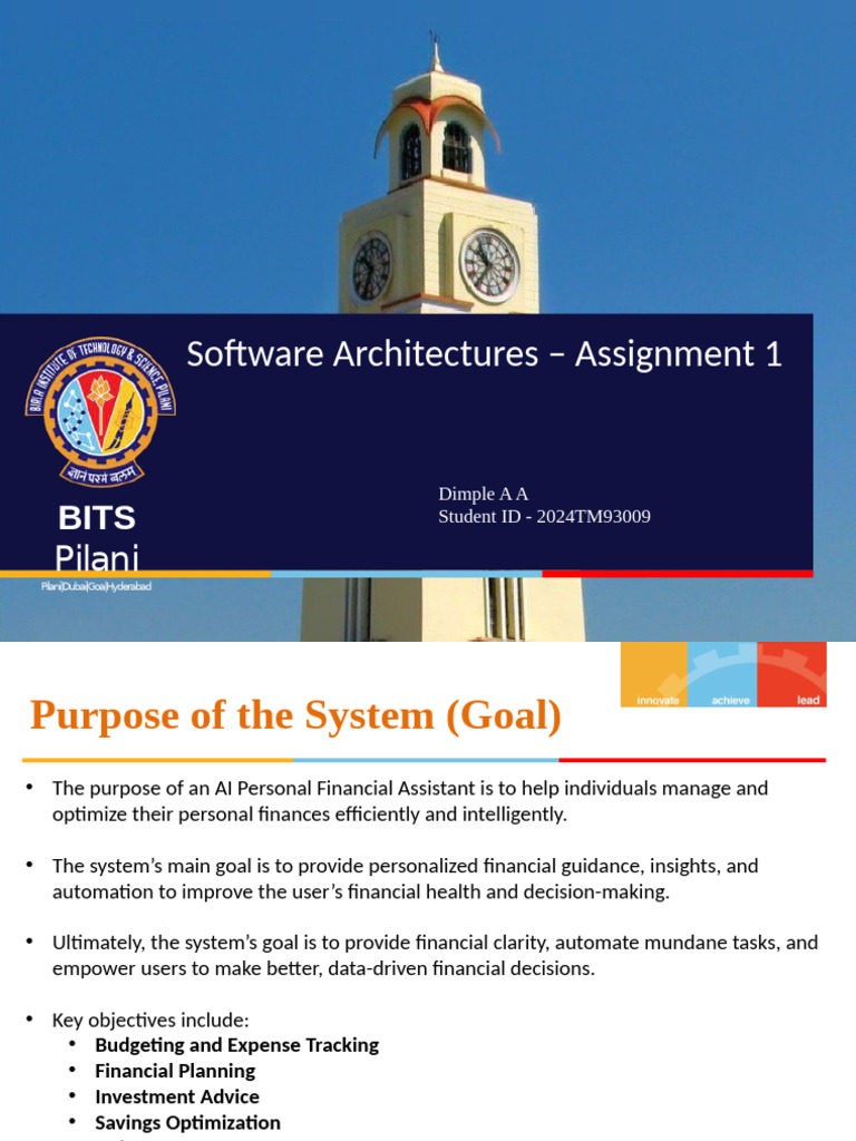 SoftwareArchitectureProject Assignment 1 | PDF | Usability | Artificial Intelligence
