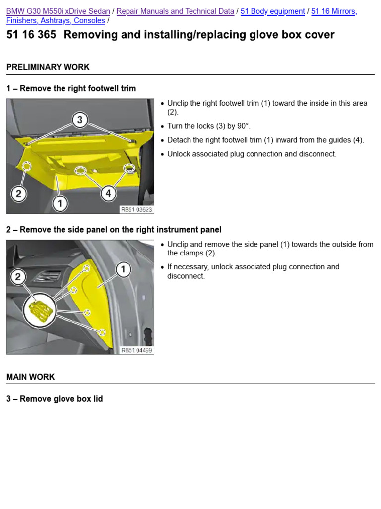 Glove Box Lid Replacement Guide | PDF