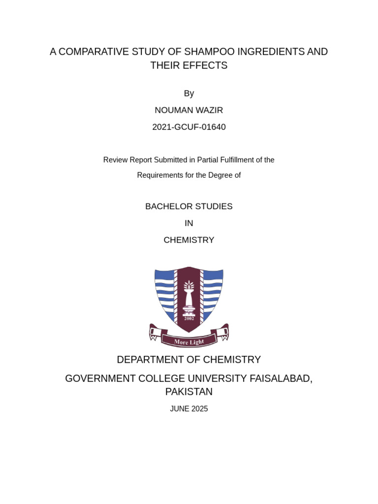 Fromated Shampo Report - Edited-1 | PDF | Shampoo ...