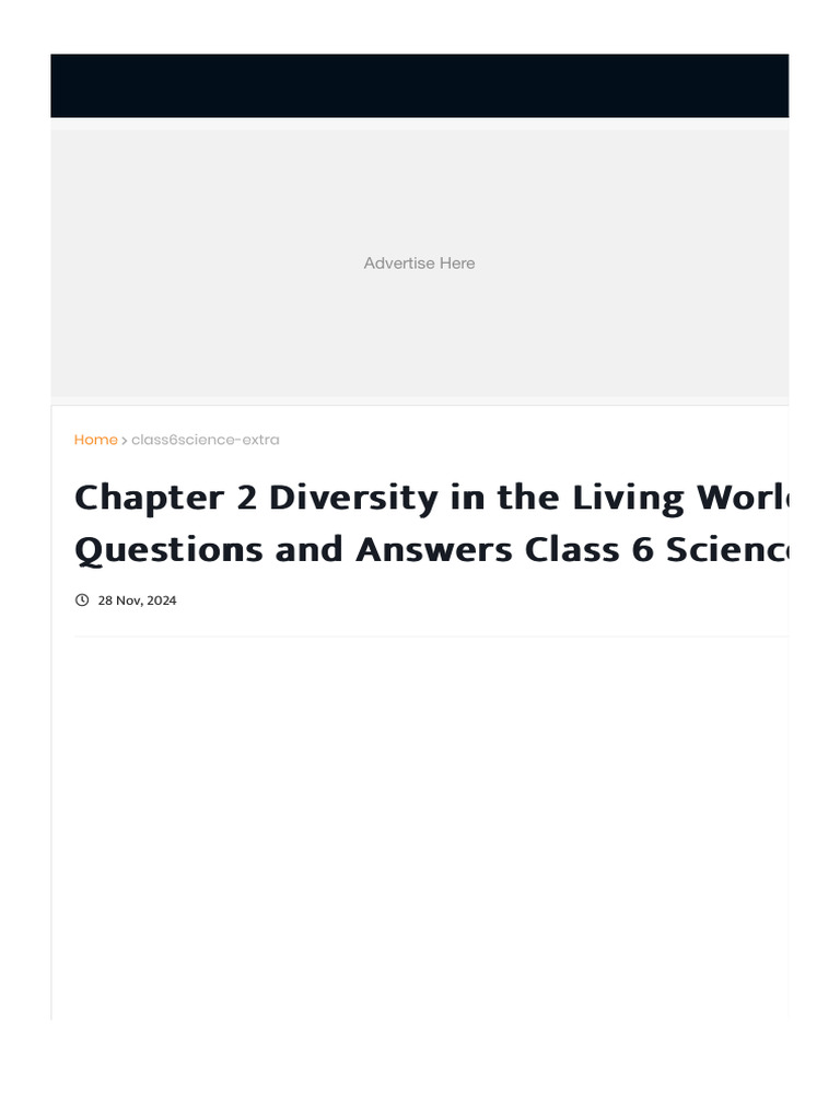 Chapter 2 Diversity in The Living World Extra Questions and Answers Class 6 Science | PDF | Leaf ...