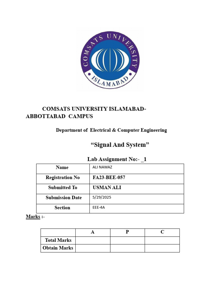 Signal Lab Assignment 4 | PDF | Data Compression | Applied Mathematics