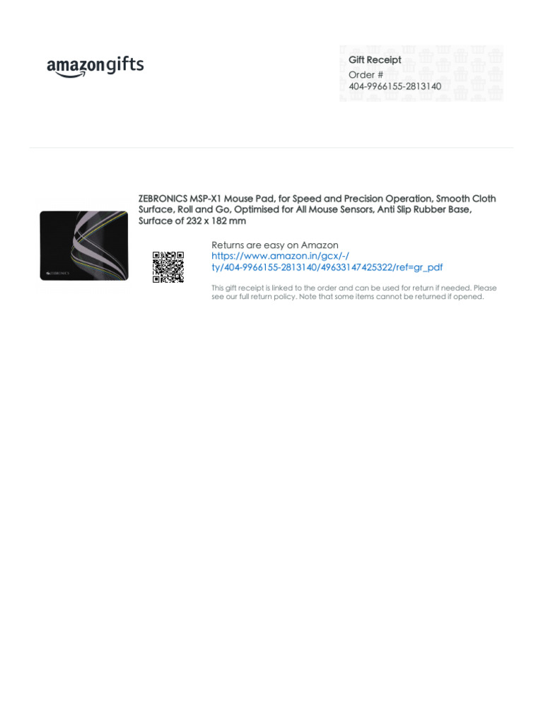 Amazon Gift Receipt | PDF