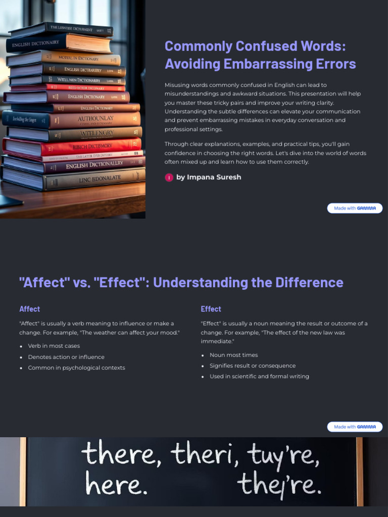 Commonly Confused Words Avoiding Embarrassing Errors | PDF | Word ...