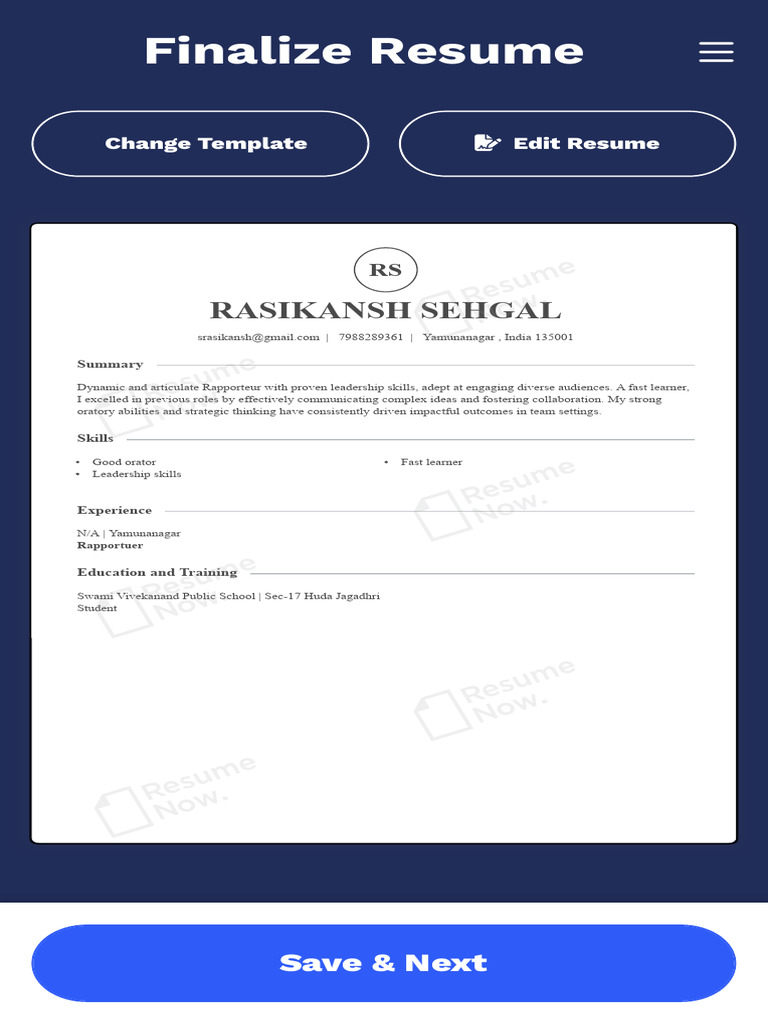 Finalize Resume - Resume Now | PDF