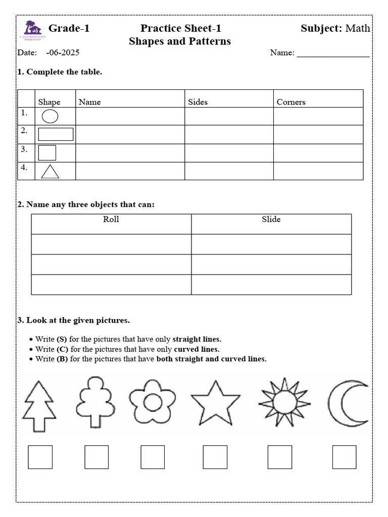 Grade 1 Math Practice: Shapes & Numbers | PDF | Chess Theory | Chess