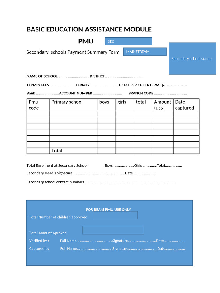 Basic Education Assistance Module Summary Sheet | PDF