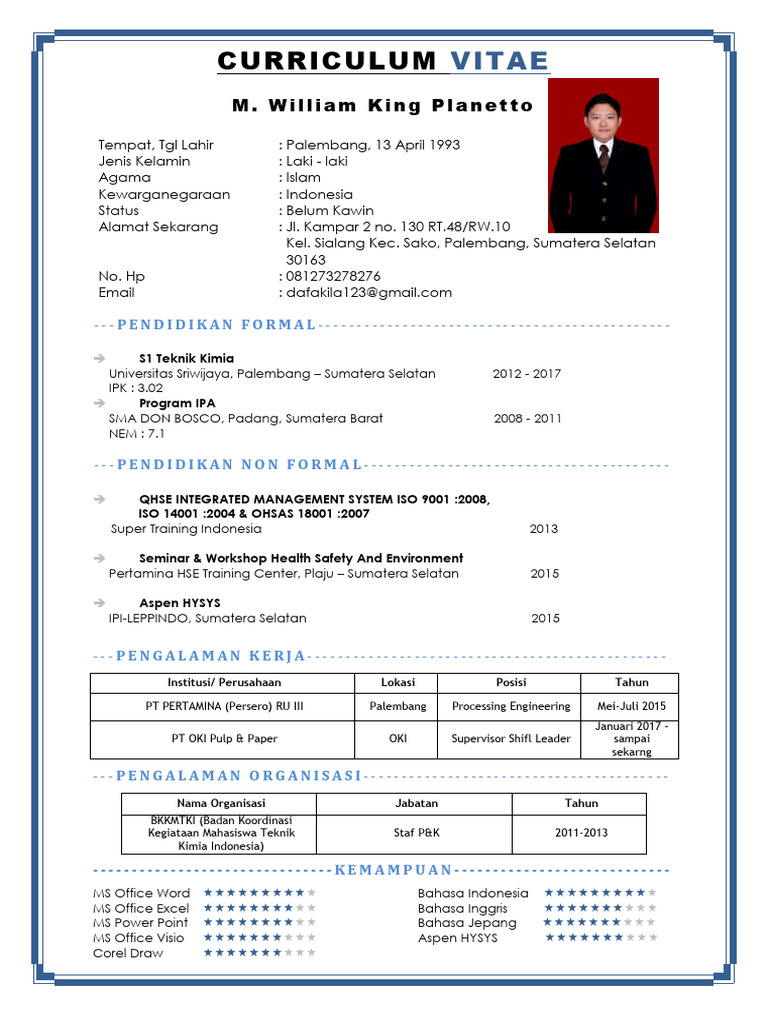 CV William Terbaru - 1 | PDF