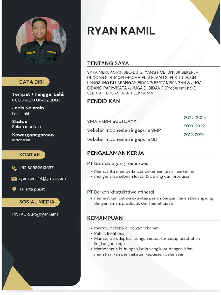 CV Ryan Kamil | PDF