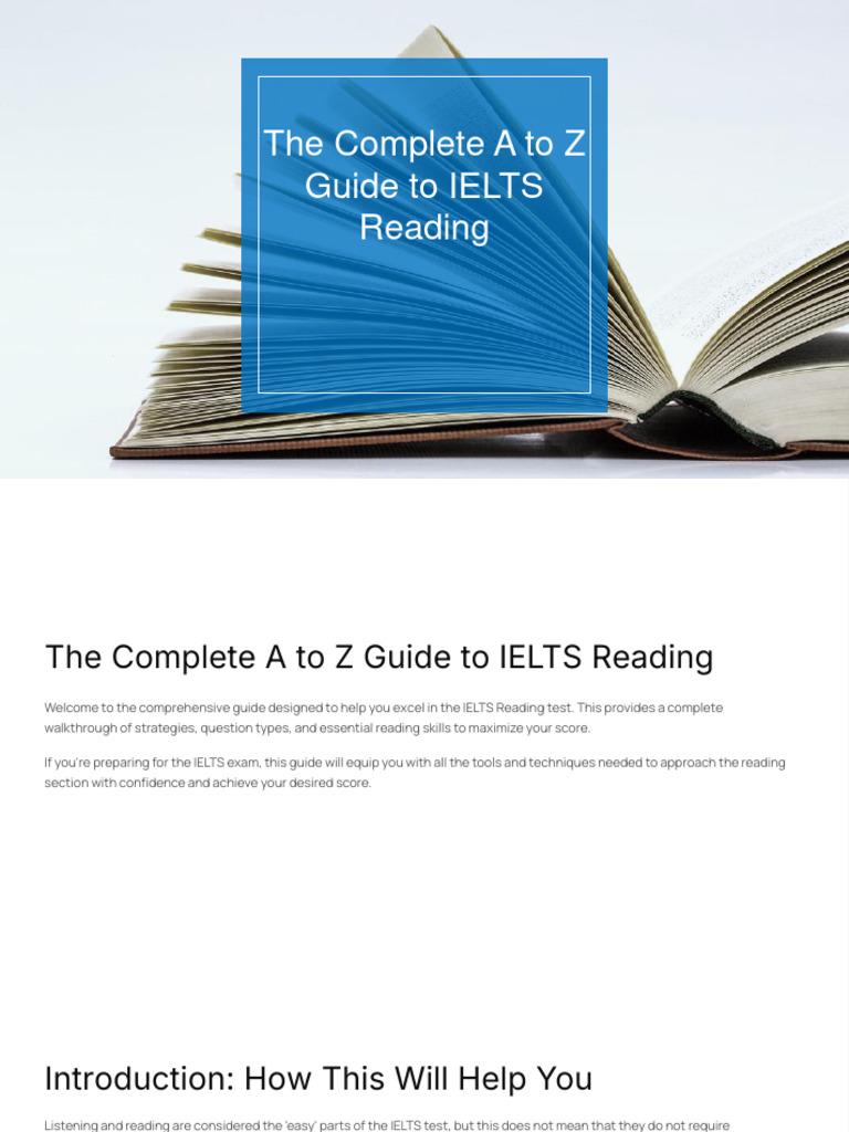 A to Z Guide for IELTS Reading Success | PDF | Speed Reading | Question