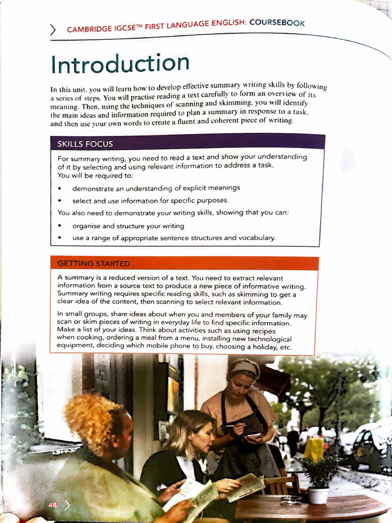 Summary Writing Unit 4 Cambridge FLE Textbook Scan | PDF