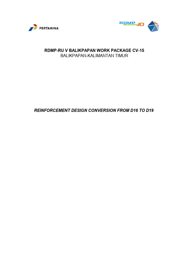 D16 To D19 Rebar Conversion Calculation Sheet - REVIEW | PDF