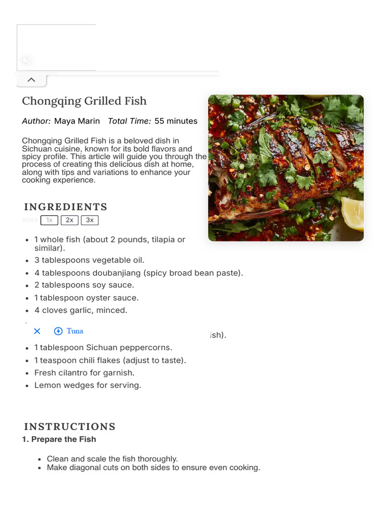 Authentic Chongqing Grilled Fish Recipe | PDF