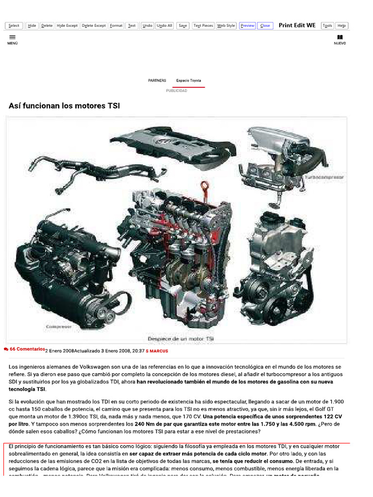 Así Funcionan Los Motores TSI | PDF