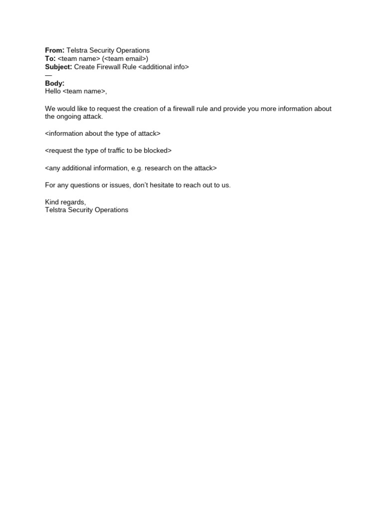 T2 - Firewall Request Template | PDF