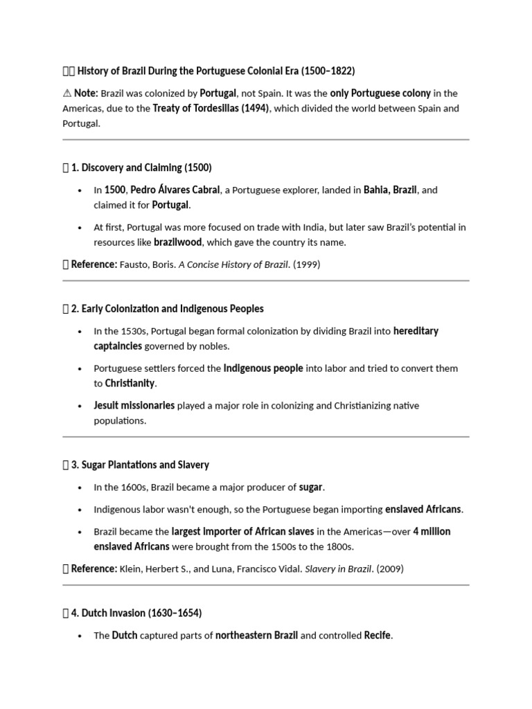 ?? History of Brazil During The Portuguese Colonial Era | PDF | Brazil ...