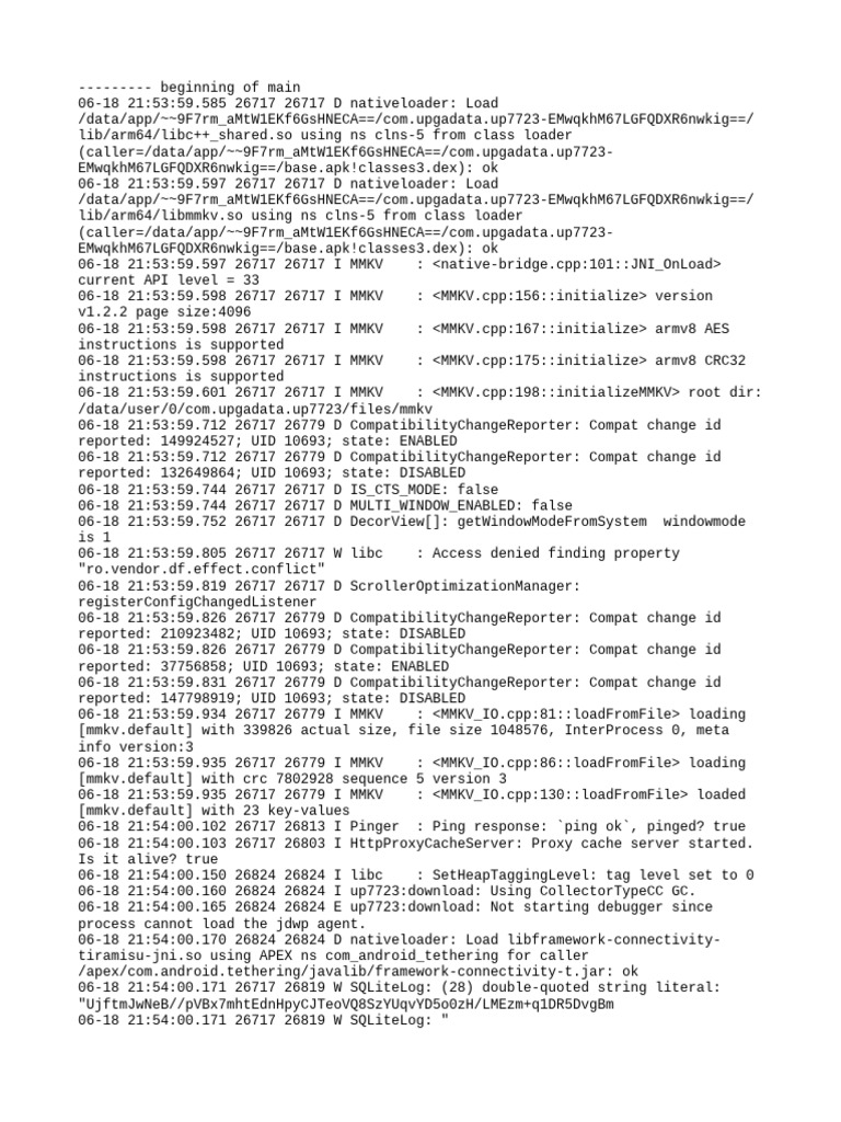 Com - Upgadata.up7723 Logcat | PDF | Computer Engineering | Software