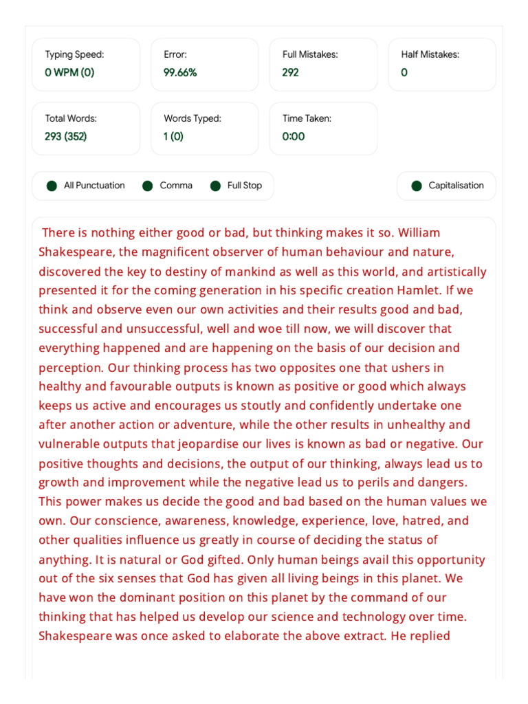 Online Typing Test | PDF