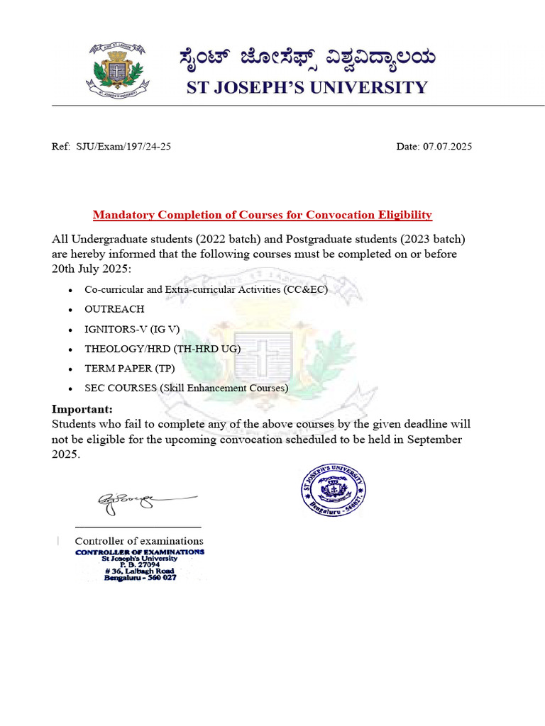 Notice 07-07-2025 - Modified Mandatory Completion of Courses For ...