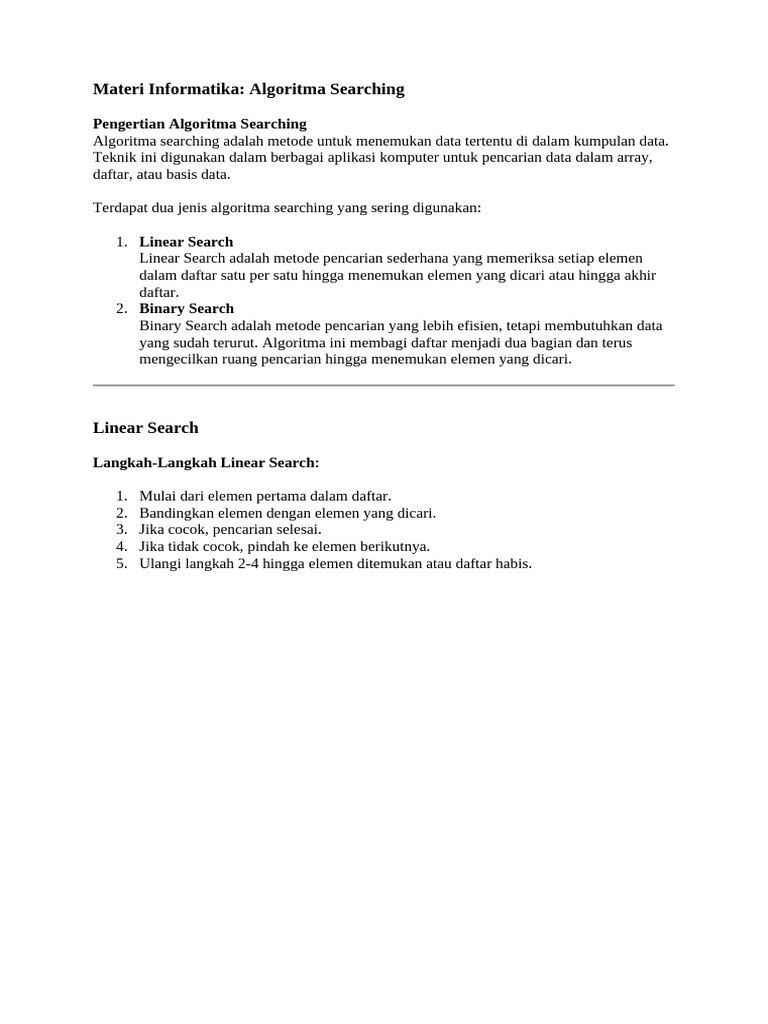 Algoritma Searching Beserta Contoh Program C++ | PDF