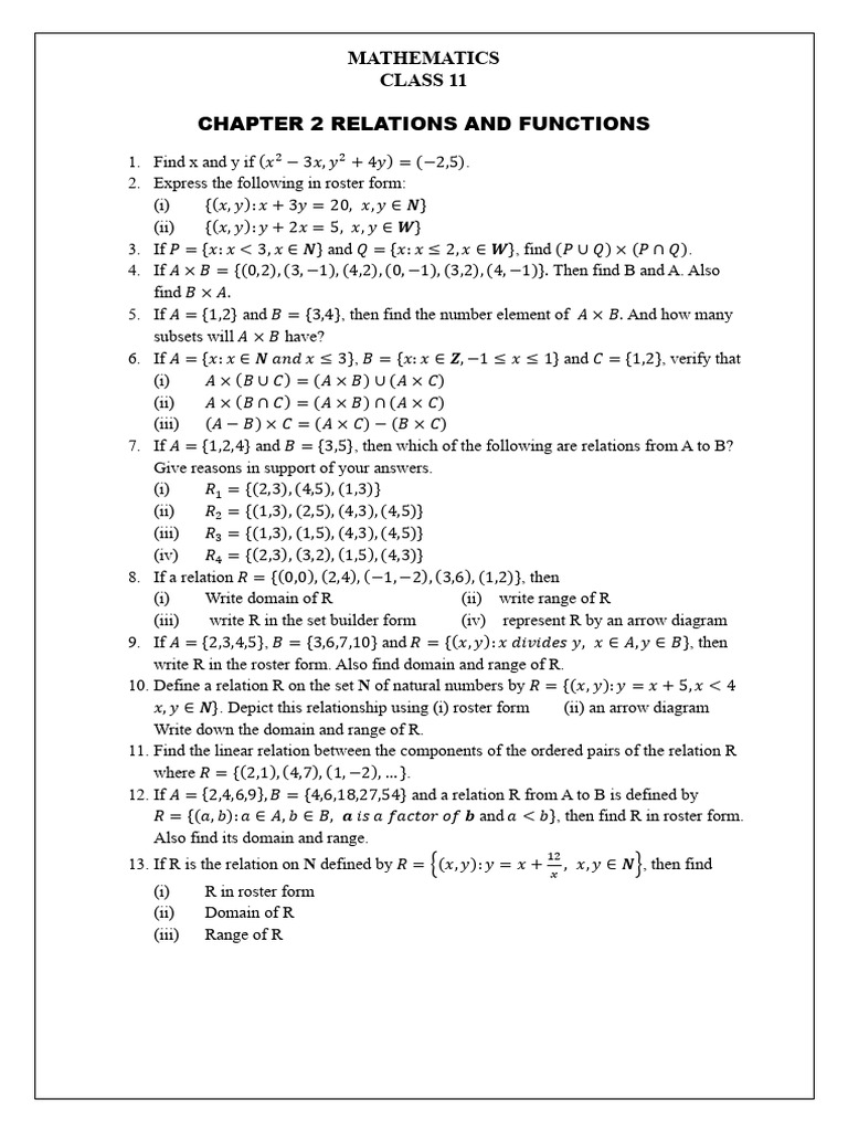 CHAPTER 2 Relations Part 1 | PDF