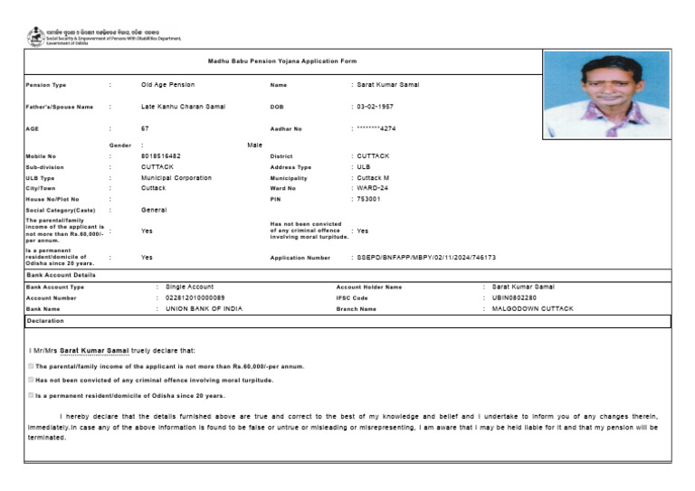 SSEPD Pension Application Details | PDF | Common Law | Crimes