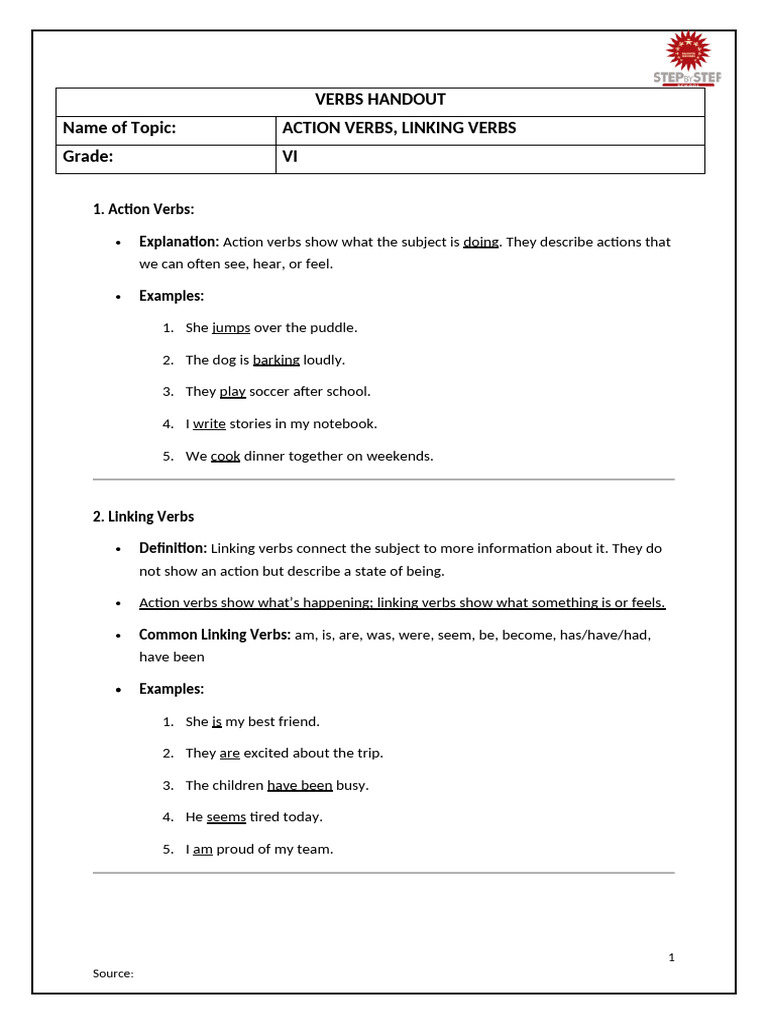 Verbs Handout2 | PDF