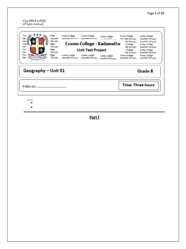 Geography - Unit 1 Worksheet | PDF | Planets | Solar System