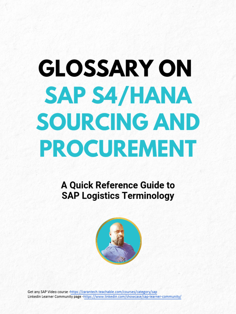 Glossary On SAP S - 4HANA Sourcing and Procurement | PDF | Procurement | Supply Chain