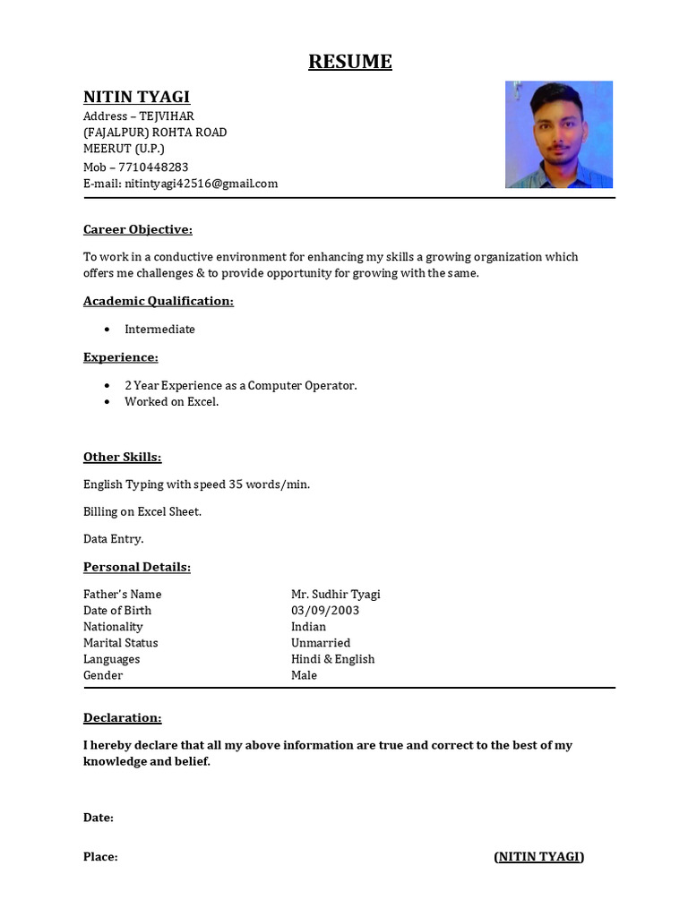 Nitin Resume | PDF