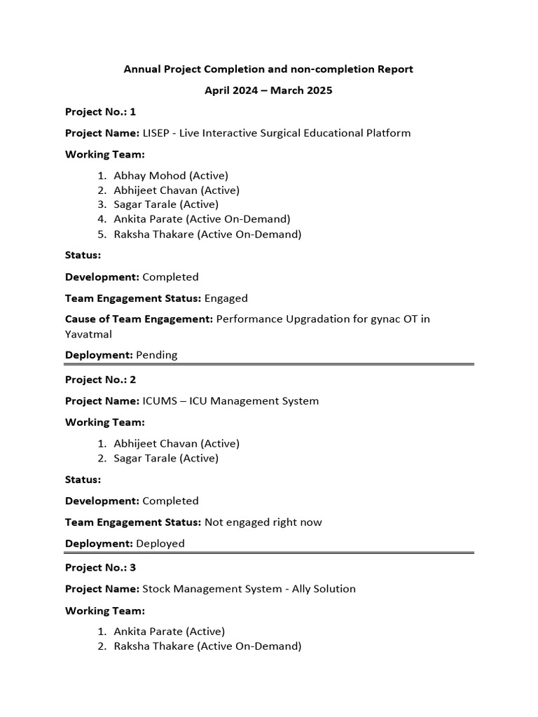 Annual Project Completion and Non-Completion Report | PDF | Chess ...