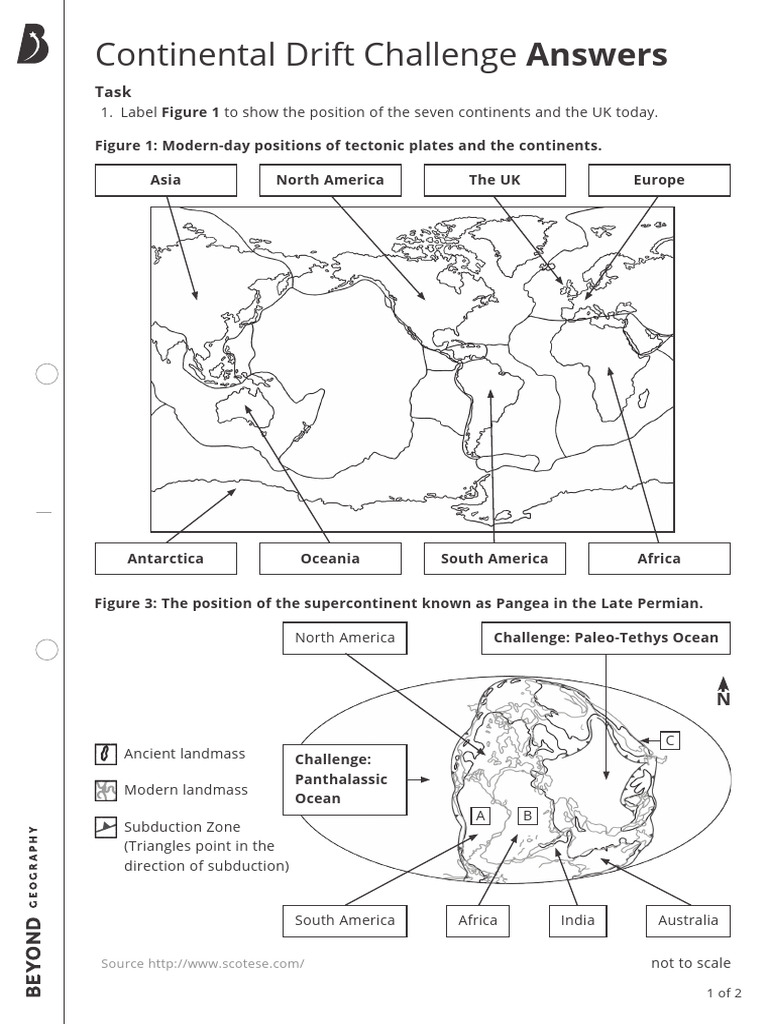 Continental Drift Challenge Answers | PDF | Continent | Structure Of ...
