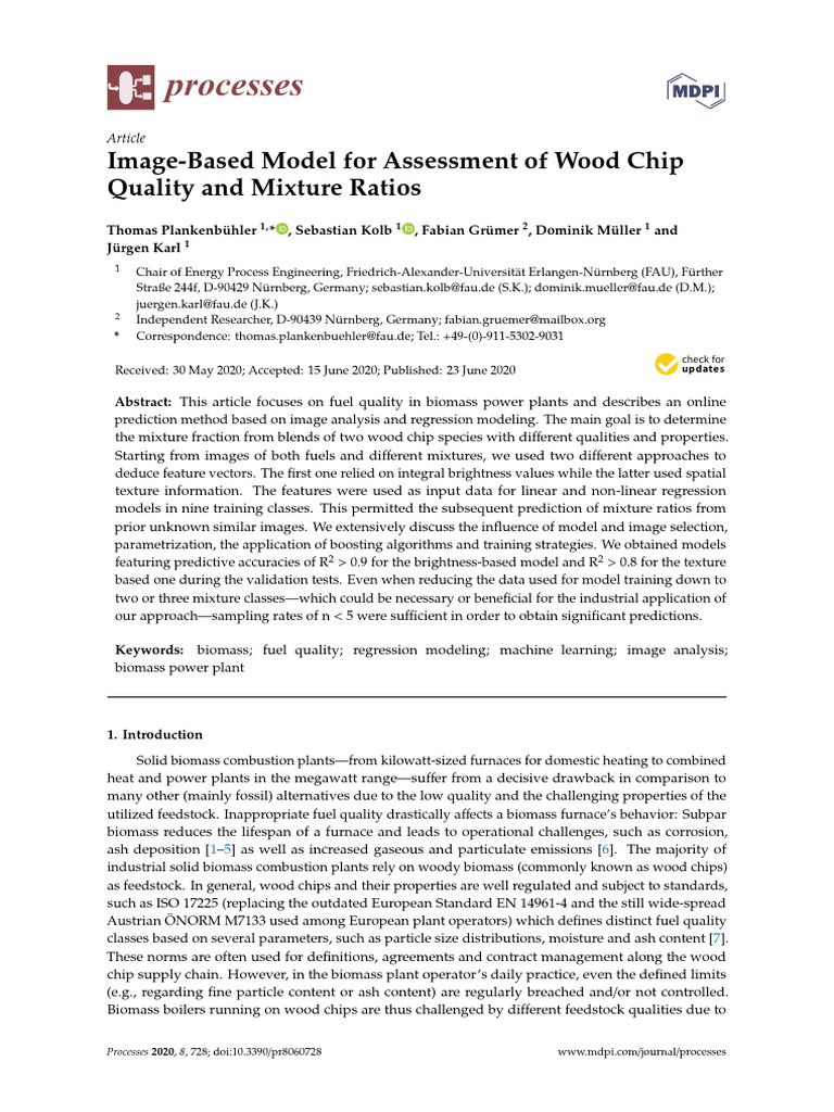 Image-Based Model For Assessment of Wood Chip Quality and Mixture ...