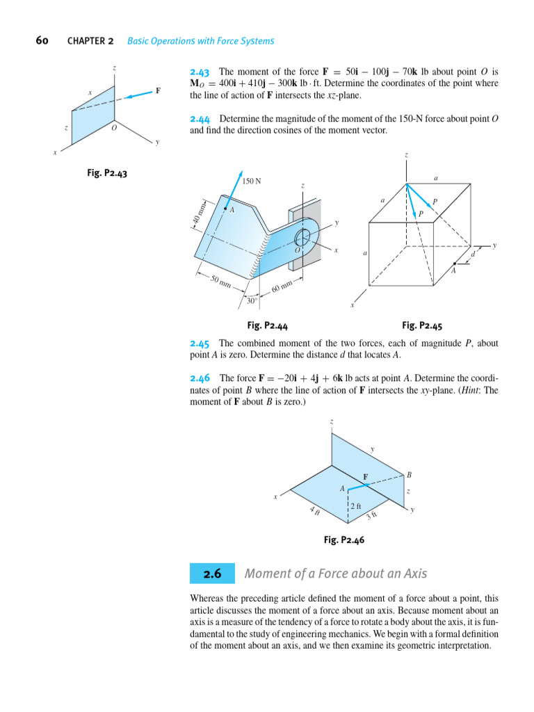 Moment of Force About An Axis | PDF | Rotation | Euclidean Vector