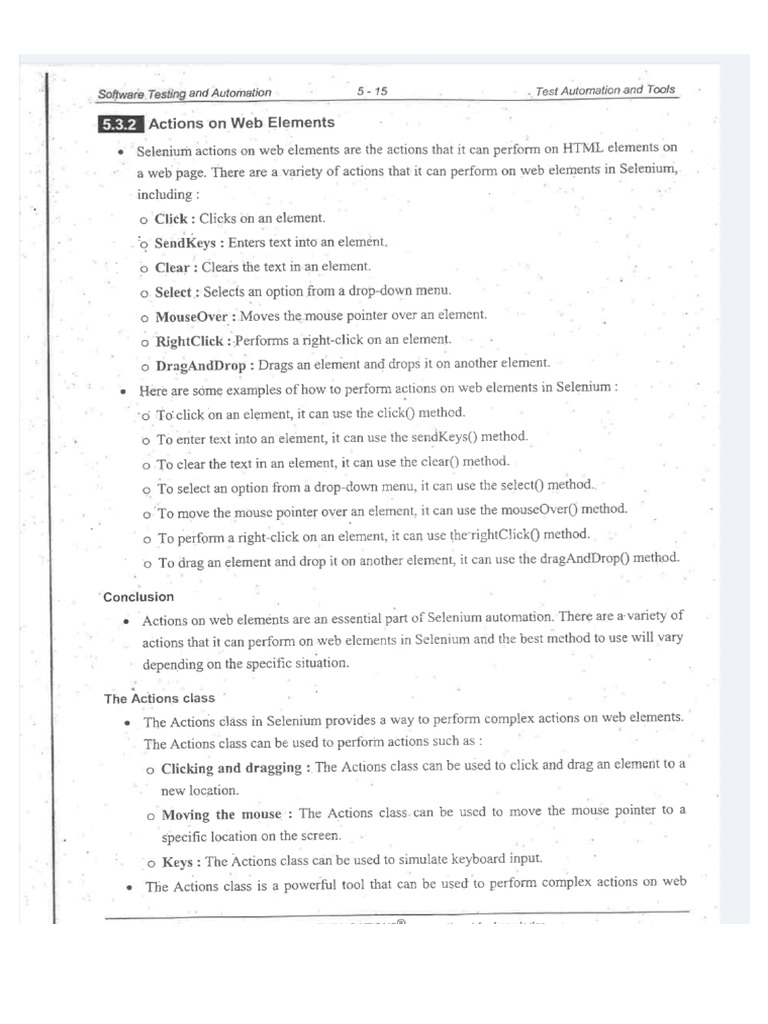 Unit 5 Qn2. Action On Web Elements | PDF