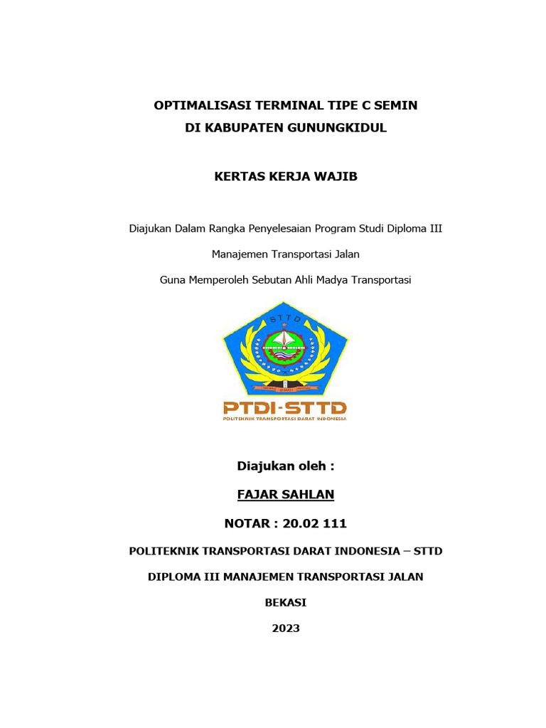 Optimalisasi Terminal Tipe C Semin Gunungkidul | PDF